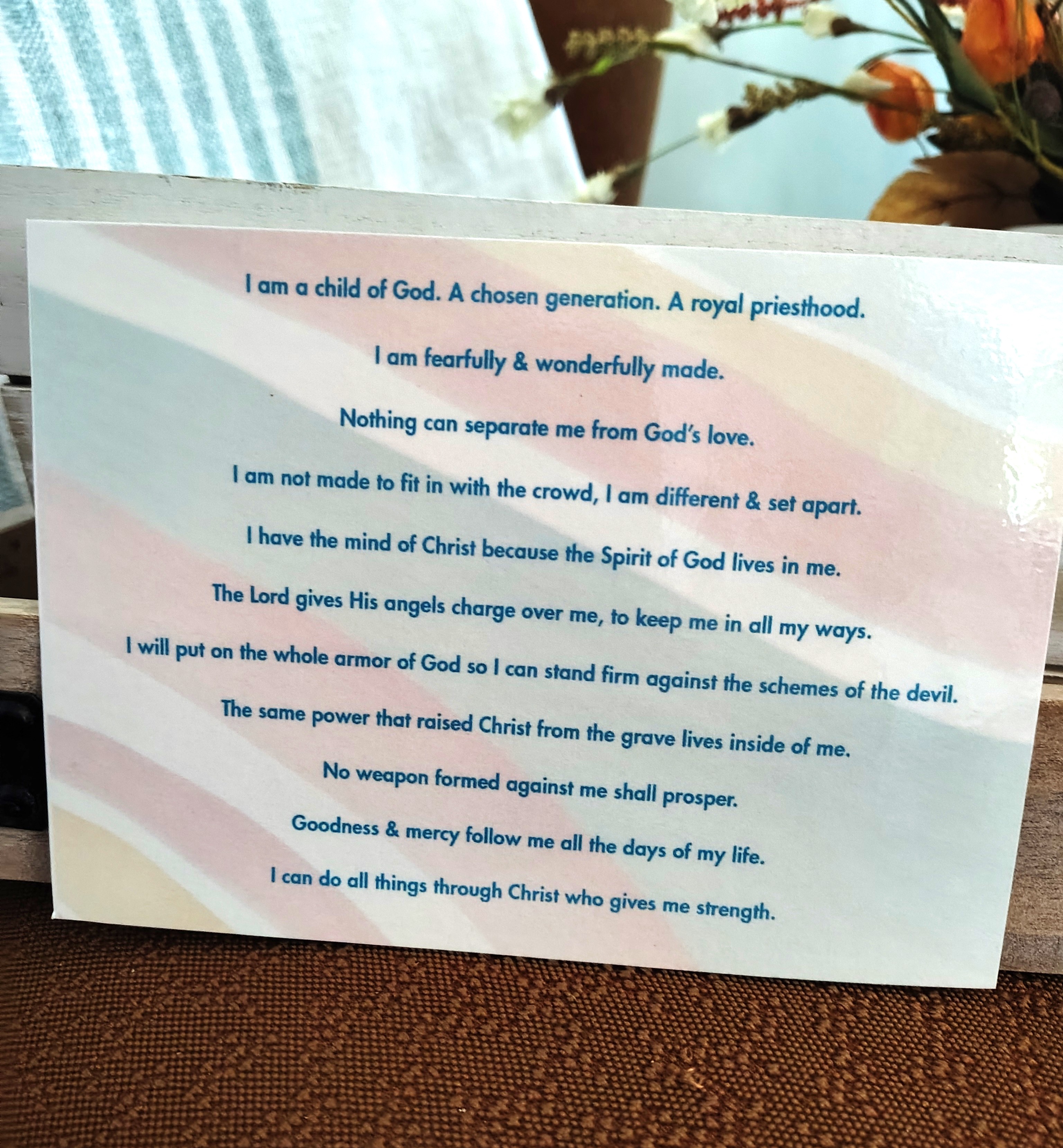 Kids Daily Declaration Cards- Pastel – The Prepared Table